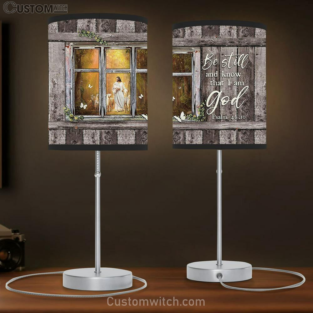 Jesus In The Forest With The Lamps Table Lamp - Be Still And Know That – Customwitch