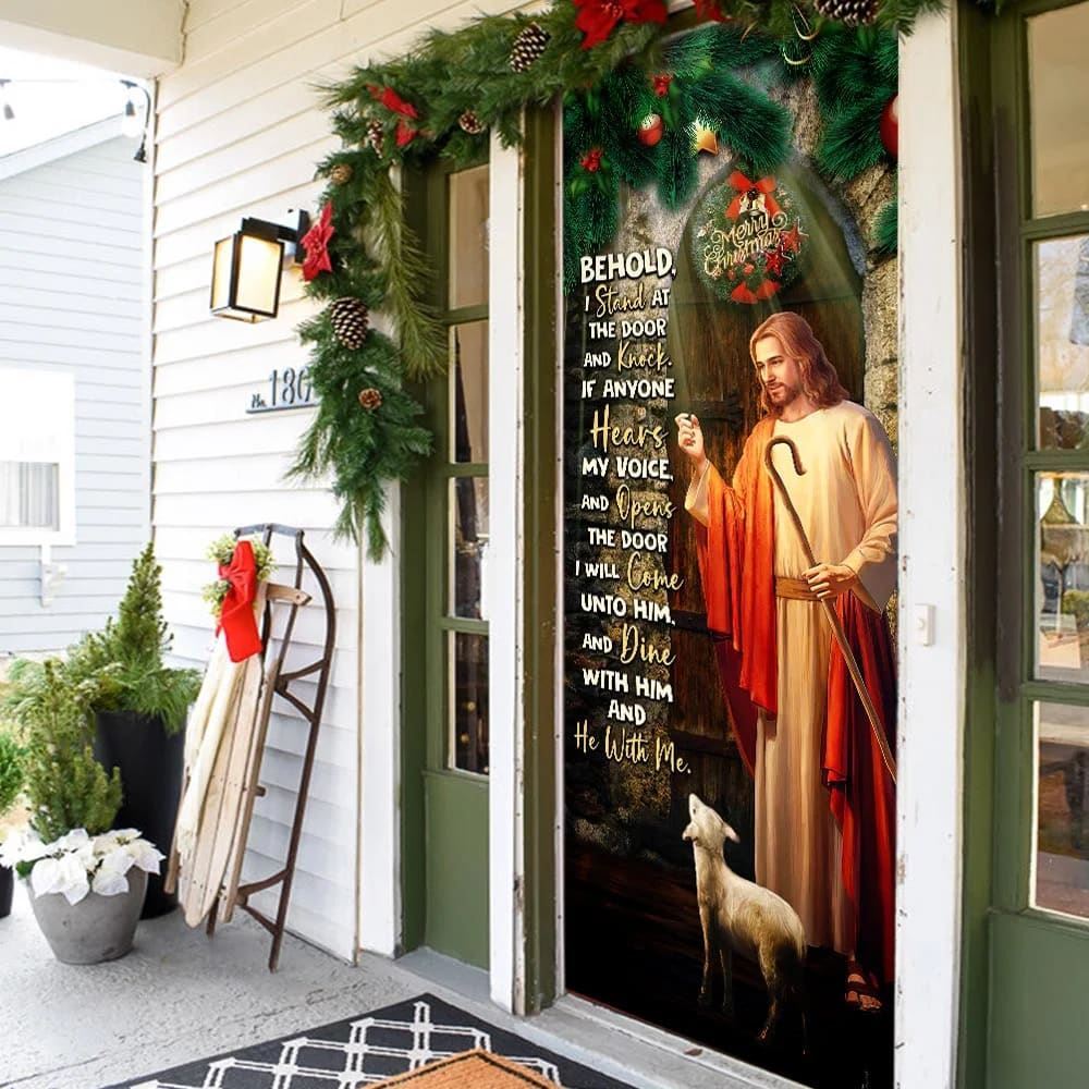 Jesus Is Knocking At The Door, Jesus Christ Door Cover, Christian Door ...