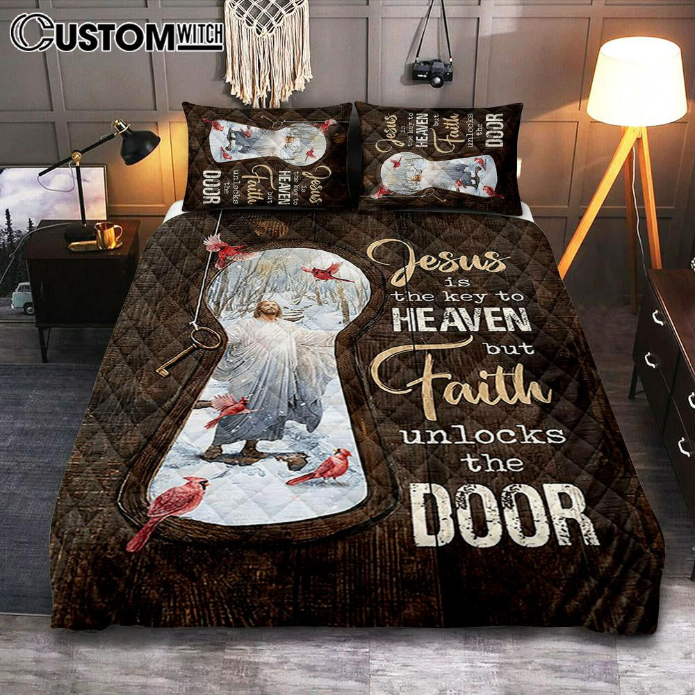 Jesus Is The Key To Heaven Quilt Bedding Set - Jesus Christ Northern C ...