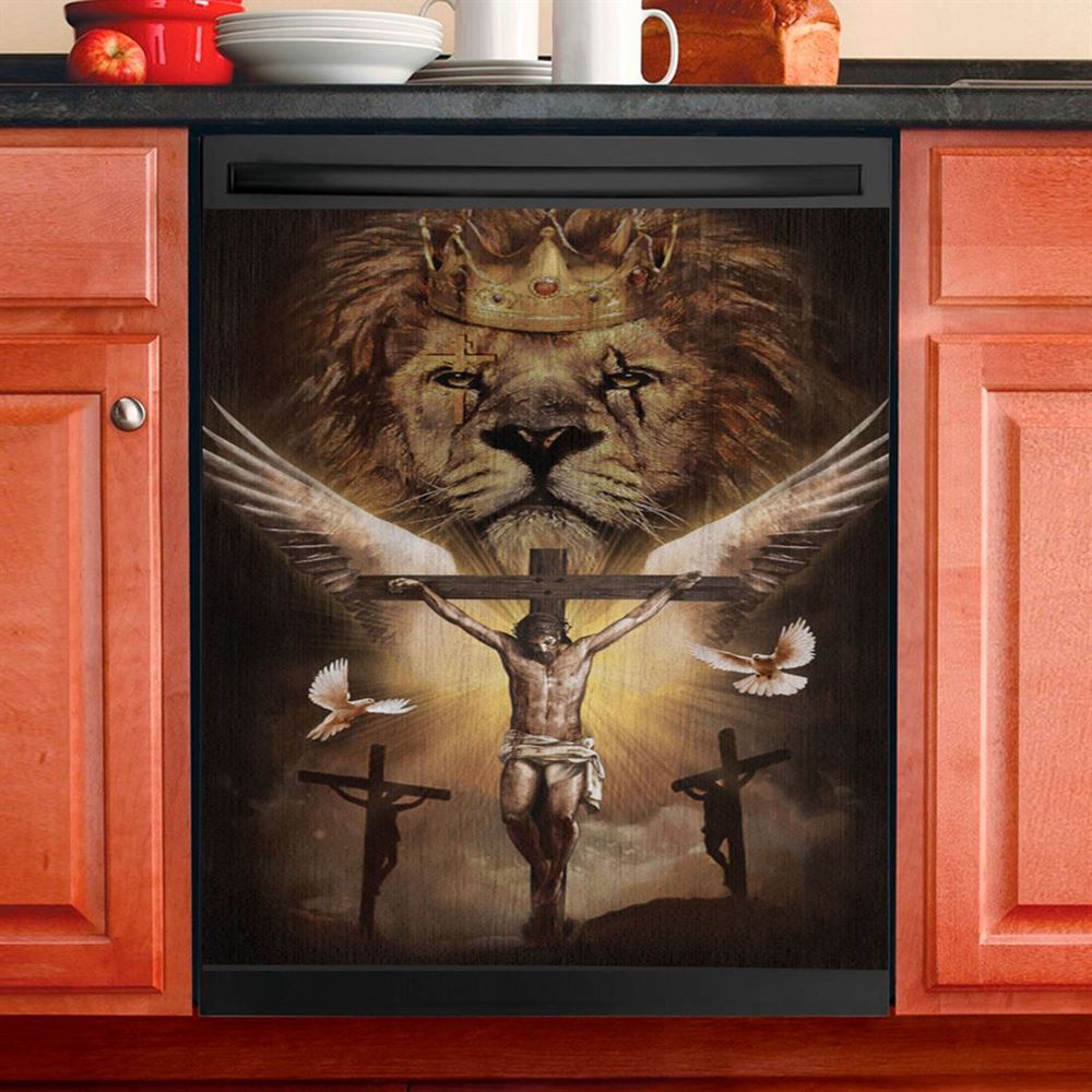 Jesus On The Cross Lion Dishwasher Cover, Jesus Christ Dishwasher Stic ...