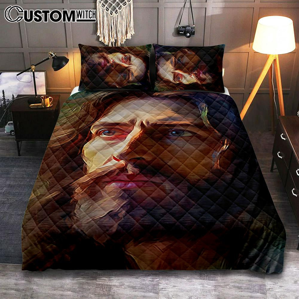 Jesus Portrait Quilt Bedding Set Prints - Jesus Quilt Bedding Set Art ...