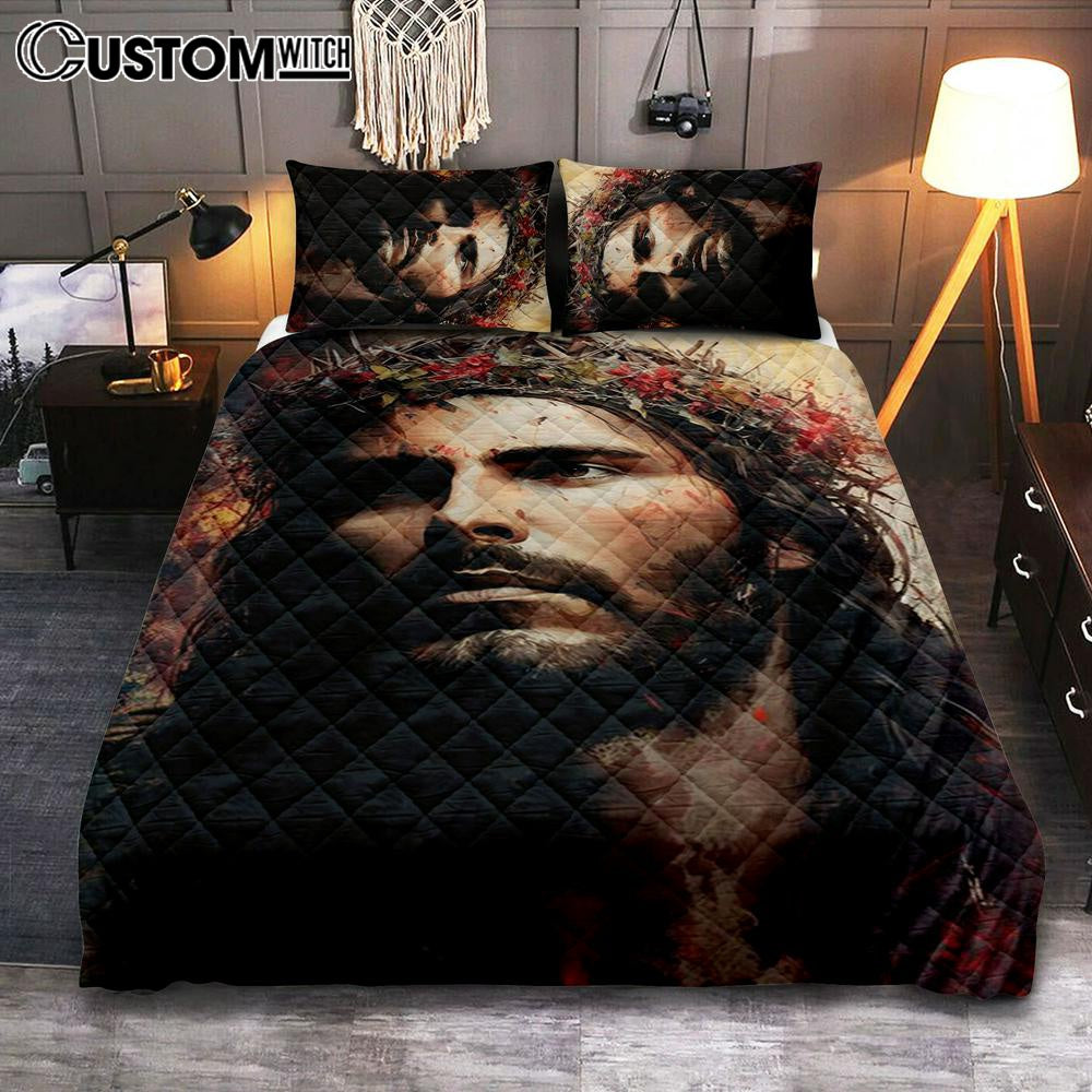 Jesus Portrait Quilt Bedding Set Prints - Jesus Quilt Bedding Set Art ...