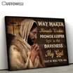 Jesus Praying Way Maker Miracle Worker Canvas Poster – Customwitch