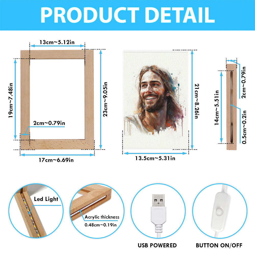 Jesus Smiling Frame Lamp Pictures - Jesus Art Prints - Jesus Art - Chr ...