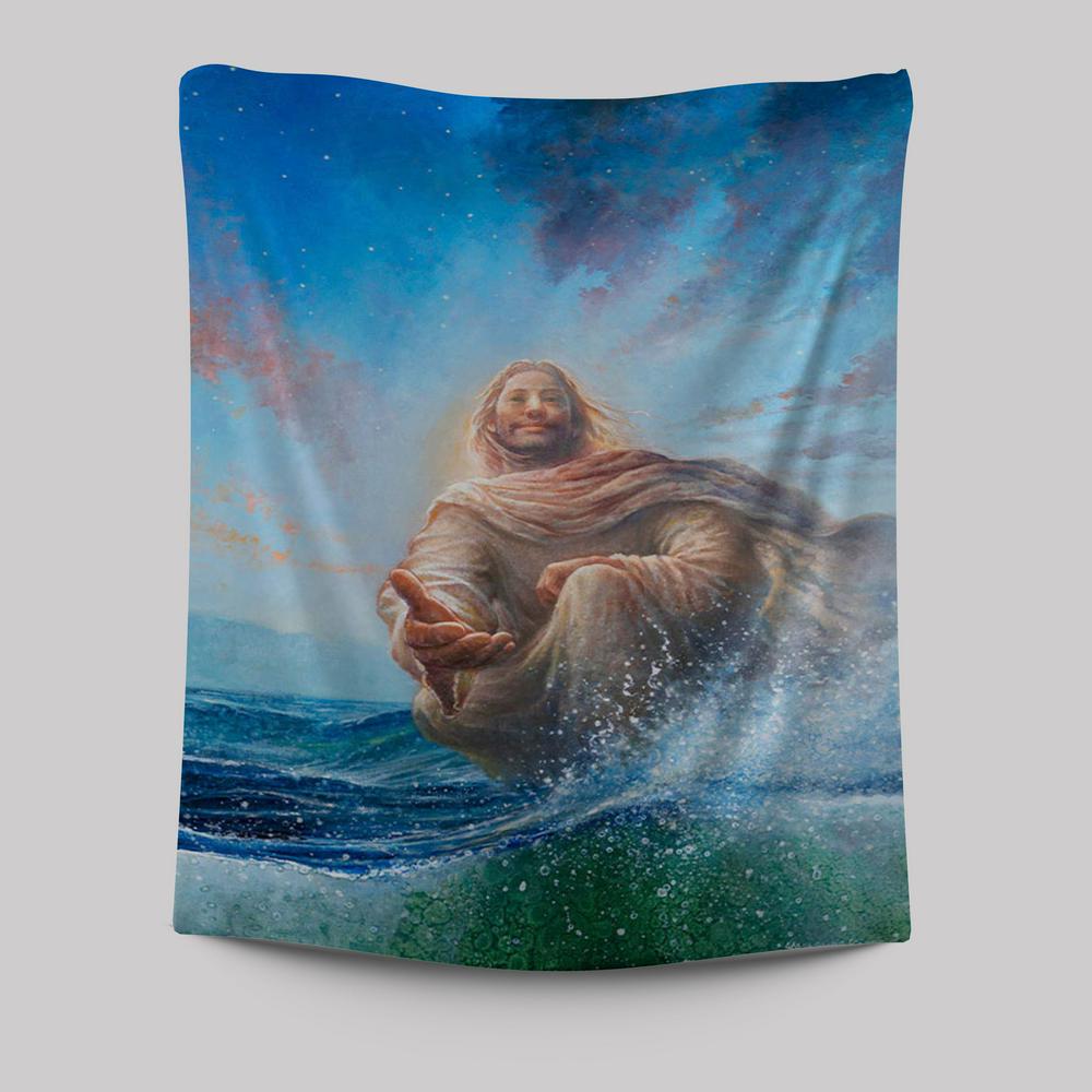 Jesus Stretched Out His Hand Tapestry - God Of Wonders Tapestry Pictur ...