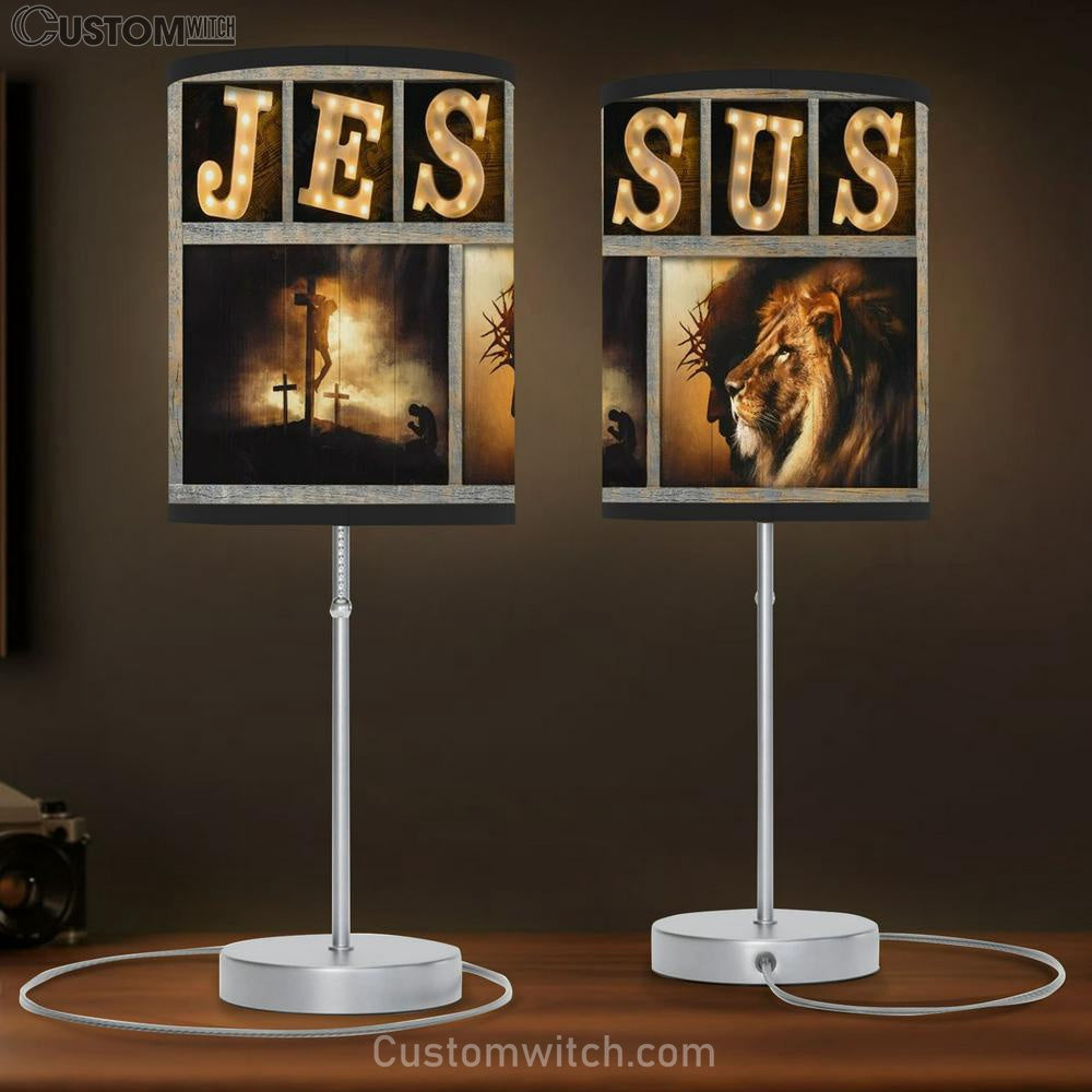 Jesus The Lion Of Judah Jesus On The Cross Table Lamp – Customwitch