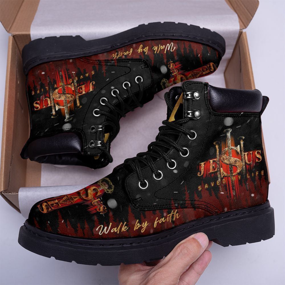Jesus Walk By Faith Print Boots, Jesus Christ Shoes, Christian Lifesty ...