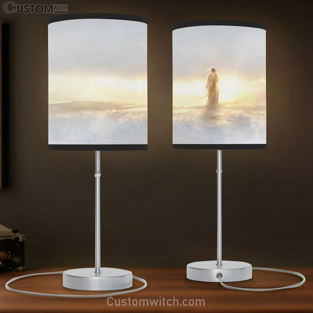 Jesus Walking On The Water Table Lamp Art - Christian Lamp Gift Decor – Customwitch