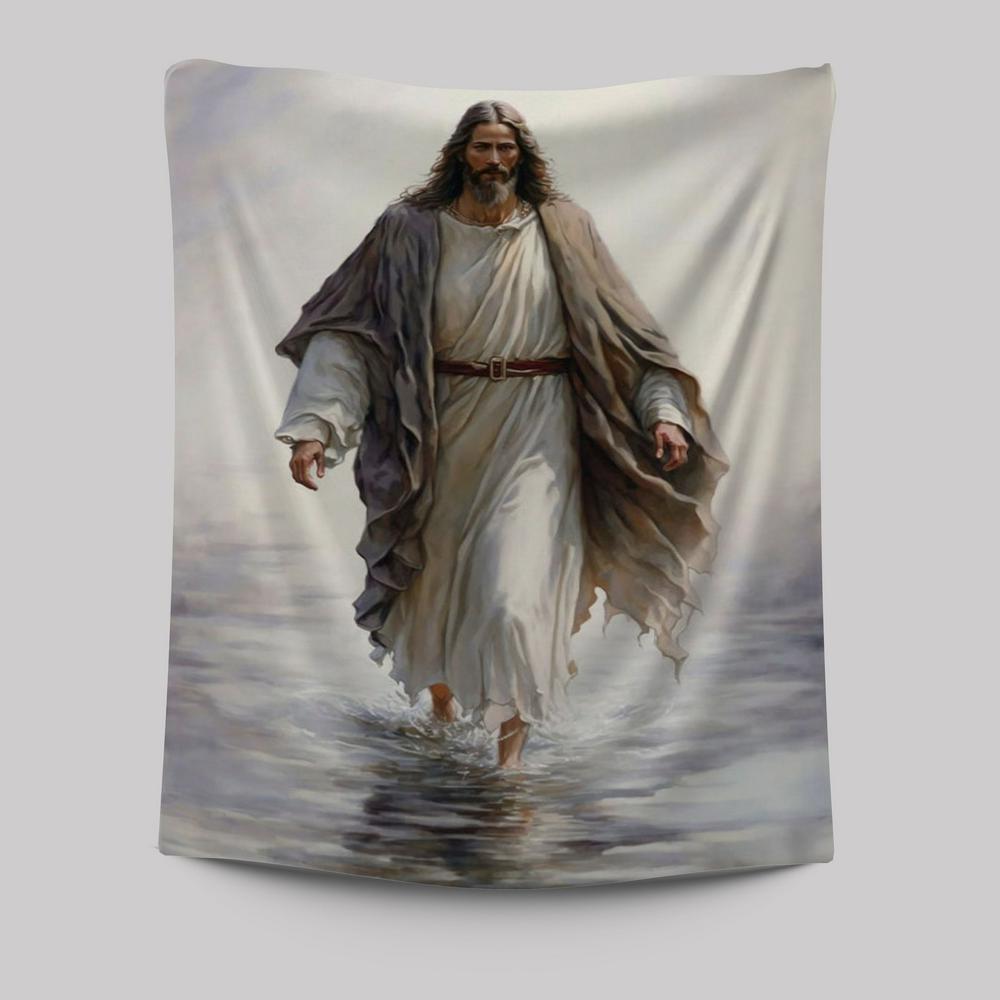 Jesus Walking On Water Tapestry Wall Art - Jesus Pictures - Christian – Customwitch
