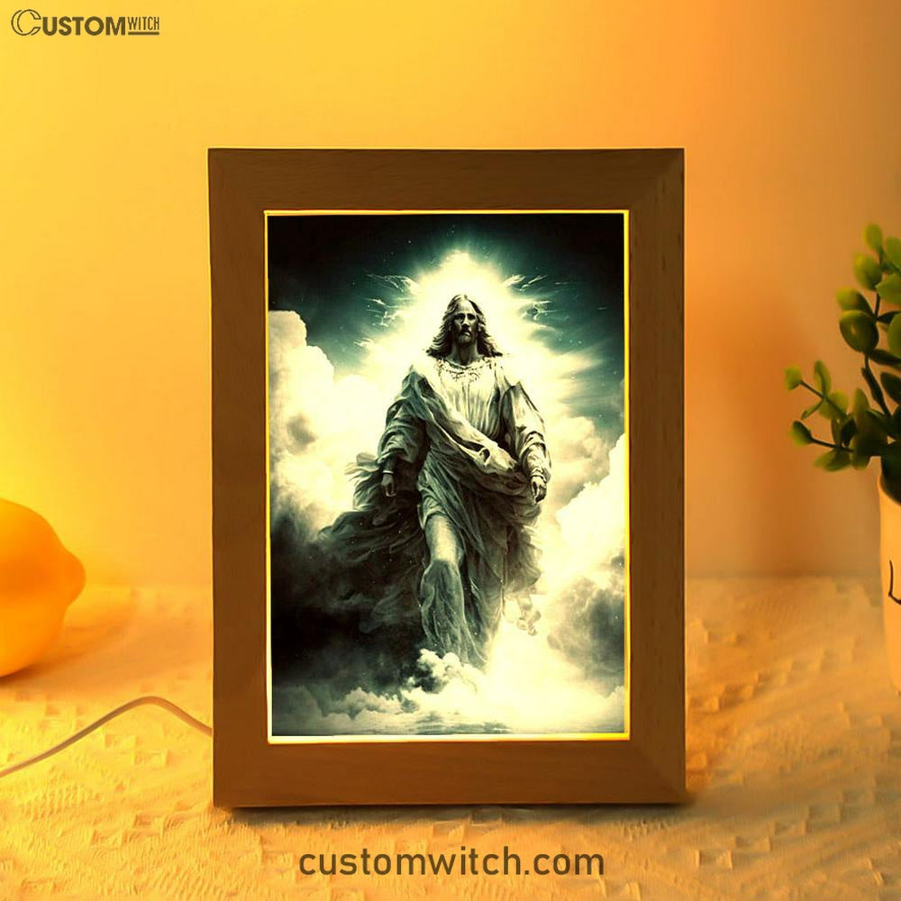 Jesus Walks On Water Frame Lamp Pictures - Christian Art - Jesus Frame – Customwitch