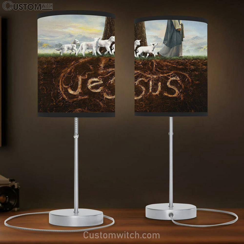 Jesus Walks With The Lamp Forest Table Lamp Art - Bible Verse Lamp Gif – Customwitch