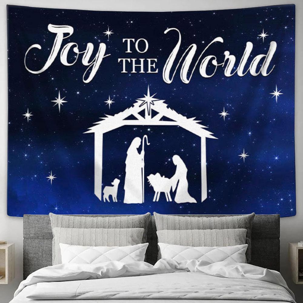 Joy To The World - Nativity Scene - Christmas Tapestry Wall Art - Chri ...