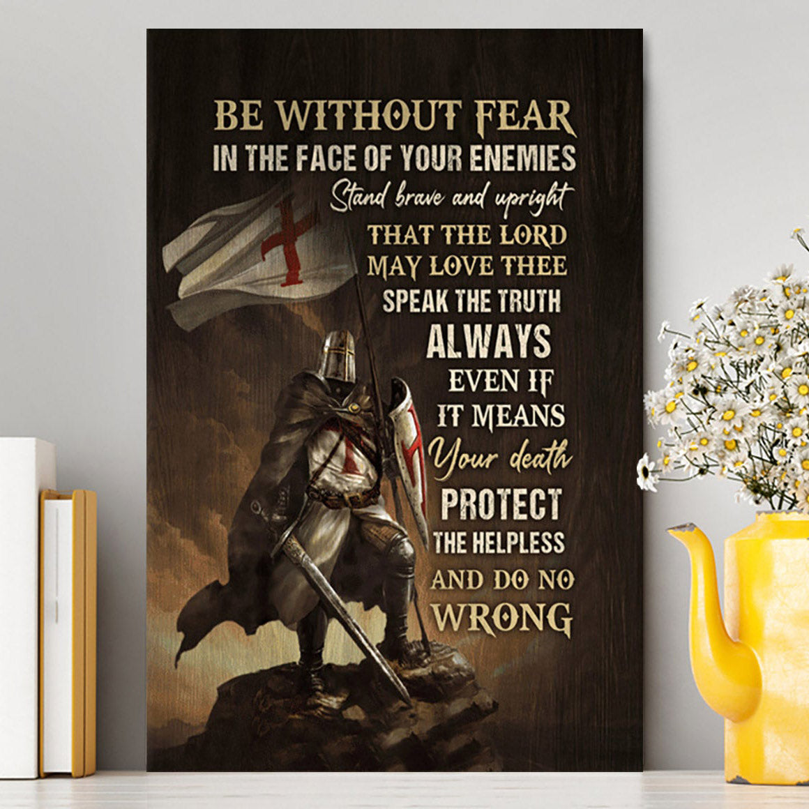 Knight Armor Of God Jesus Painting Canvas - Be Without Fear In The Fac ...