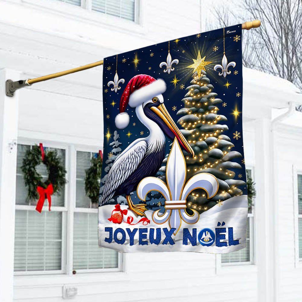Louisiana Christmas Cajun Christmas Joyeux Noel Flag, Christmas Garden ...