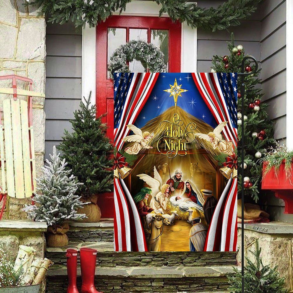 O holy night Jesus Christmas Flag, Christian Christmas House Flag, Chr ...