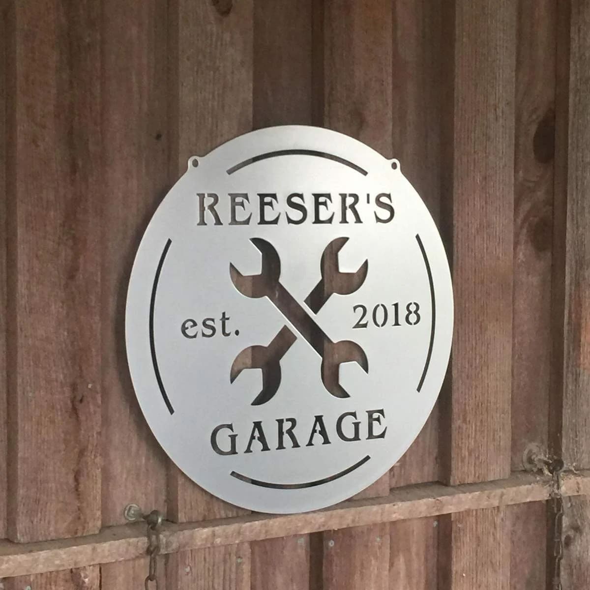Personalization Metal Garage Or Tool Shed Sign, Cut Metal Sign, Metal ...