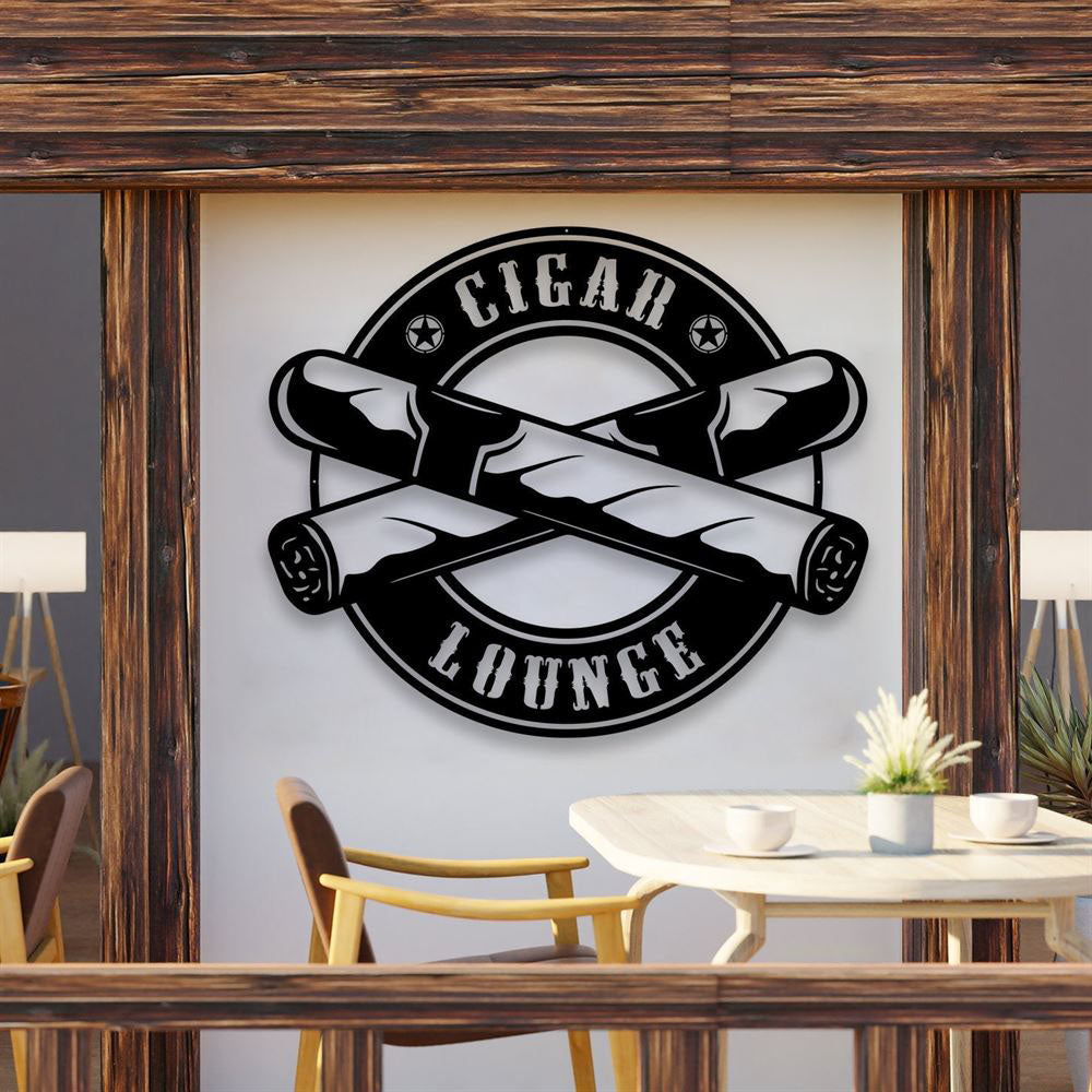 Personalized Cigar Lounge Sign, Cigar Bar Sign, Groomsmen Gift, Smokin ...