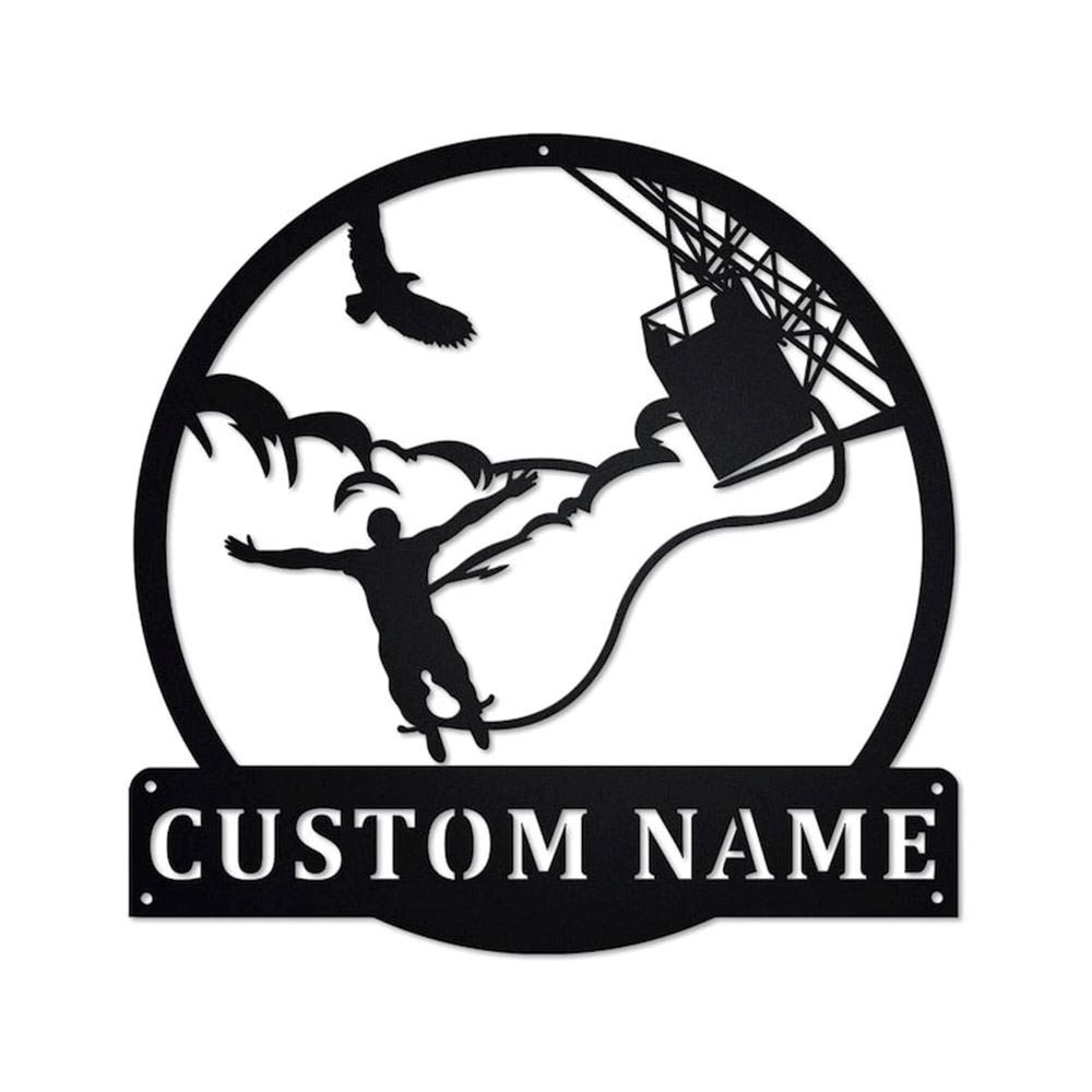 Personalized Metal Monogram Sign, Bungee jumping Metal Sign, Bungee ju ...