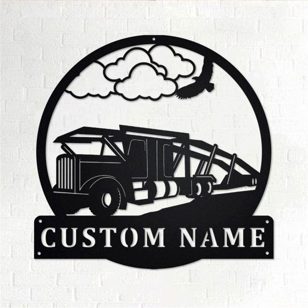 Personalized Metal Monogram Sign, Car Hauler Truck Metal Wall Art, Tru ...