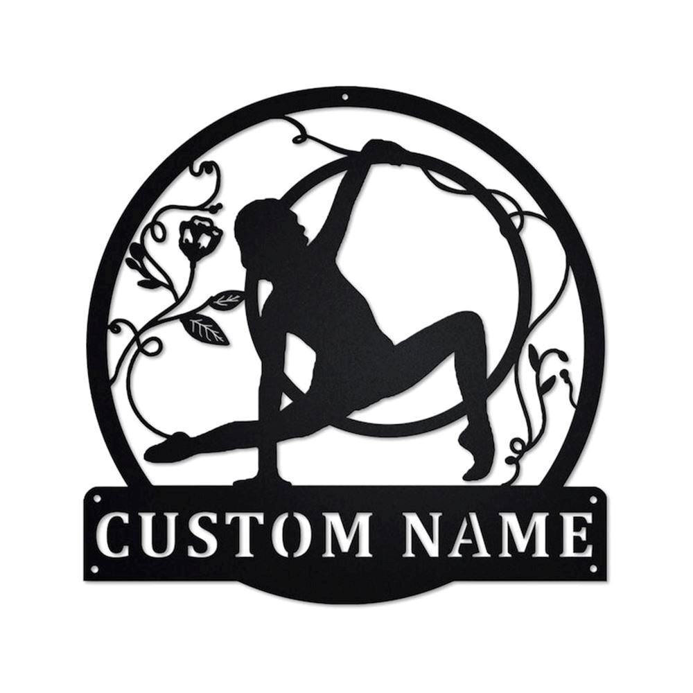 Personalized Metal Monogram Sign, Hula Hoop Metal Sign, Hula Hoop Meta ...