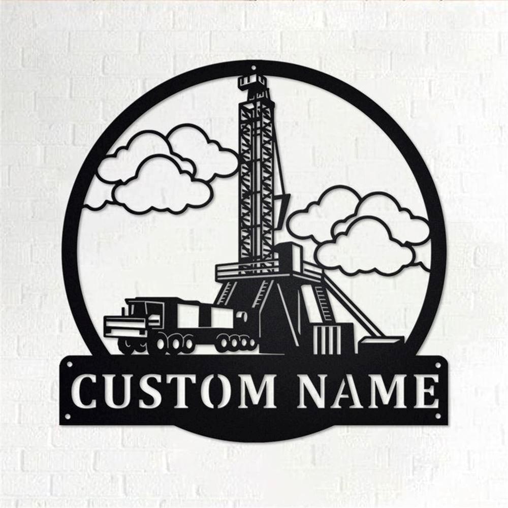 Personalized Metal Monogram Sign, Oil Drilling Truck Metal Wall Art, O ...