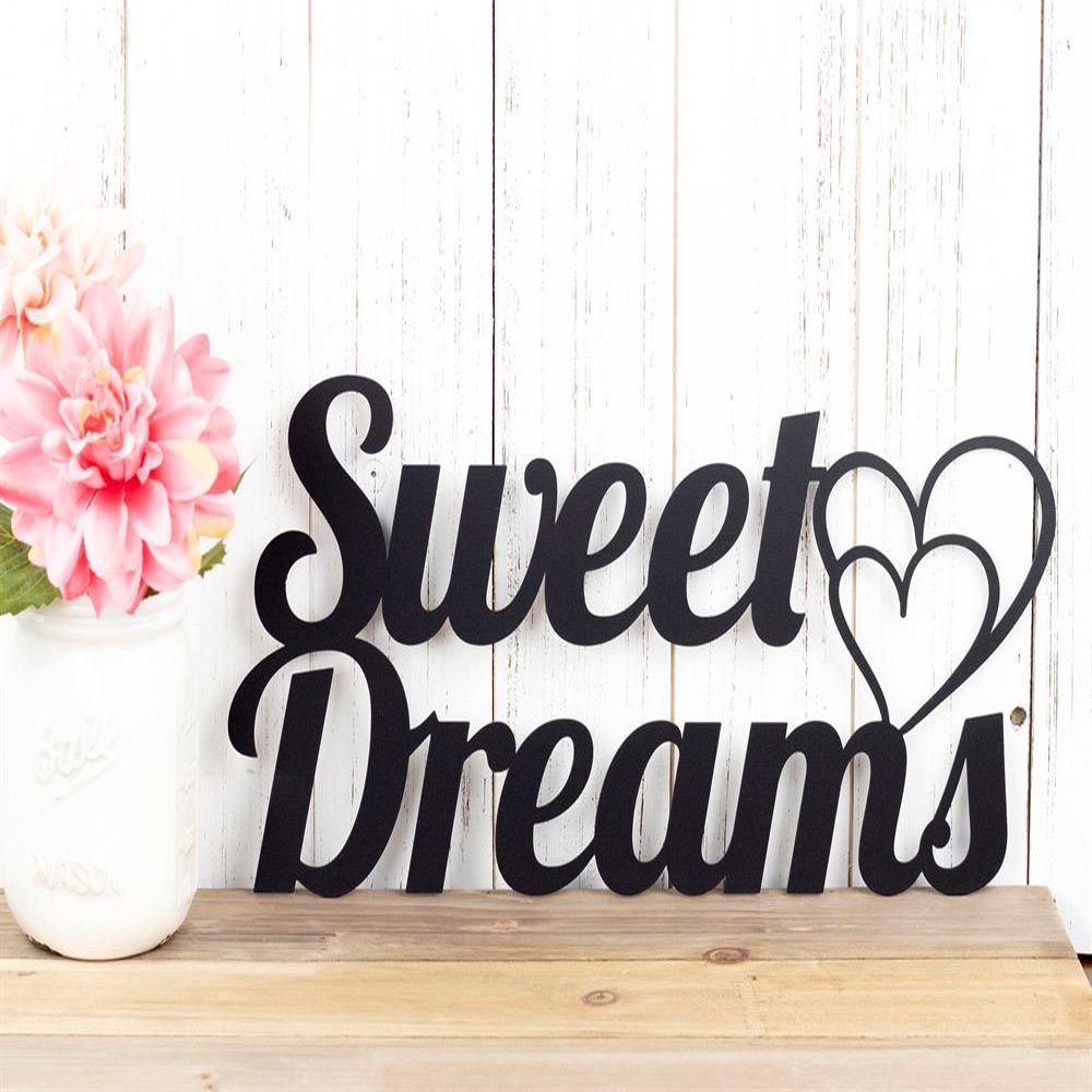 Personalized Metal Monogram Sign, Sweet Dreams Metal Sign, Black Heart ...