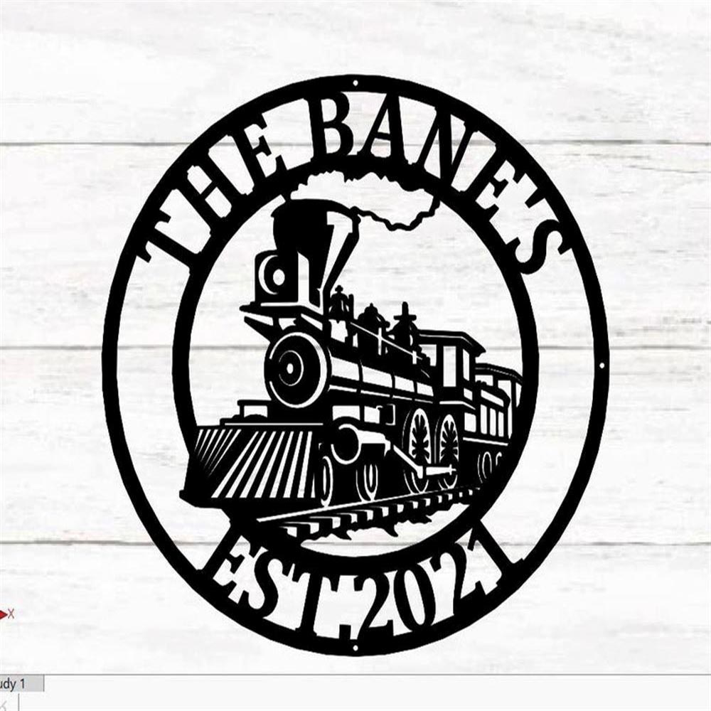 Personalized Metal Monogram Sign, Train Metal Sign, Metal Wall Decor ...
