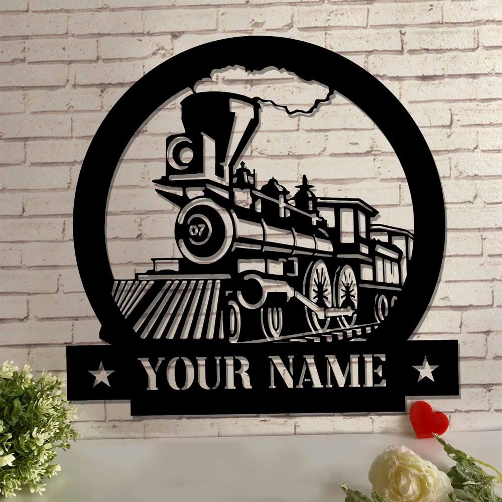 Personalized Metal Monogram Sign, Train Metal Sign, Railroad Signs, Tr ...