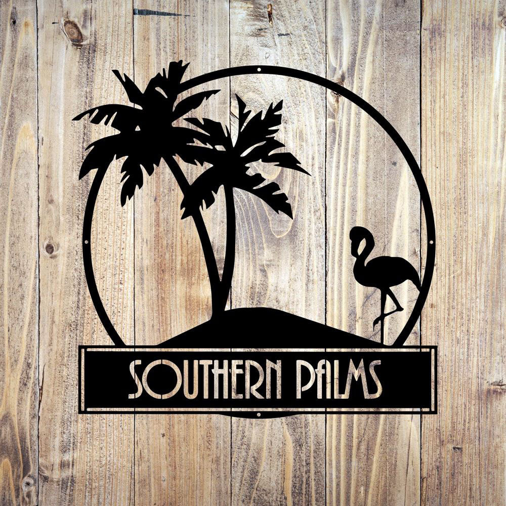 Personalized Metal Palm Tree Bar Sign, Laser Cut Indoor, Outdoor Bar S ...
