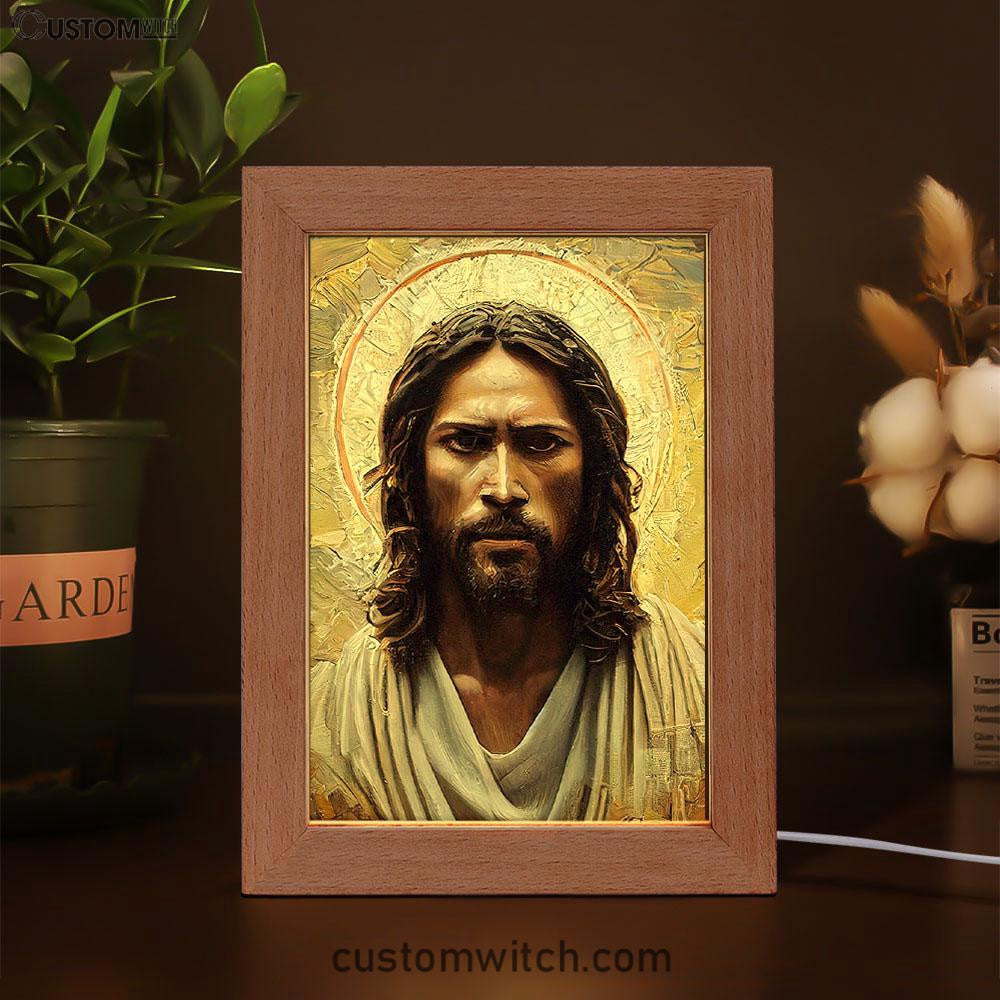 Portrait Of Jesus Christ Frame Lamp Pictures - Jesus Art Prints - Jesu – Customwitch