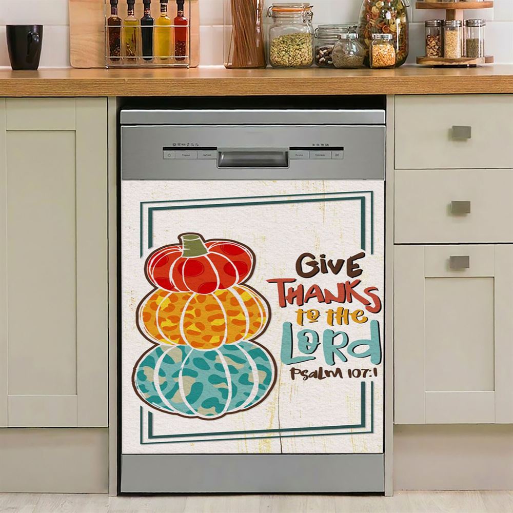 Psalm 1071 Niv Give Thanks To The Lord Dishwasher Cover, Bible Verse D ...