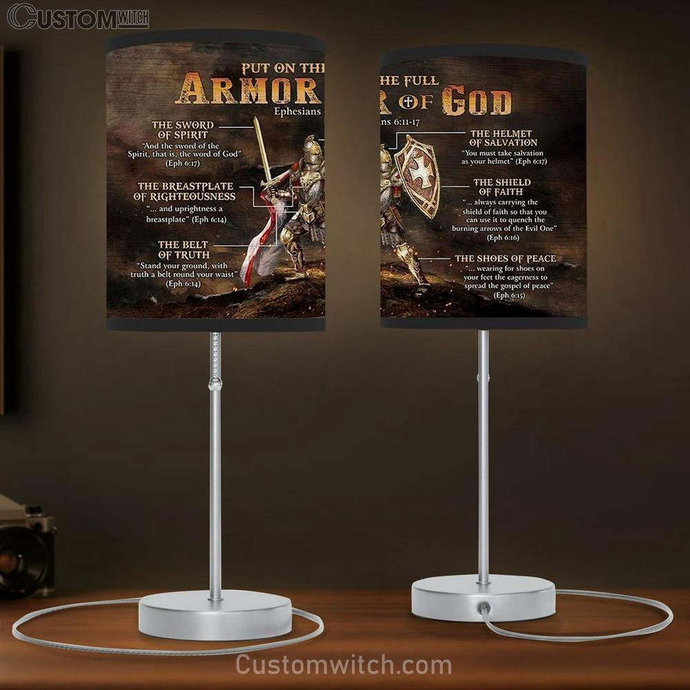Put On The Full Armor Of God Christian Table Lamp Art - Christian Lamp ...