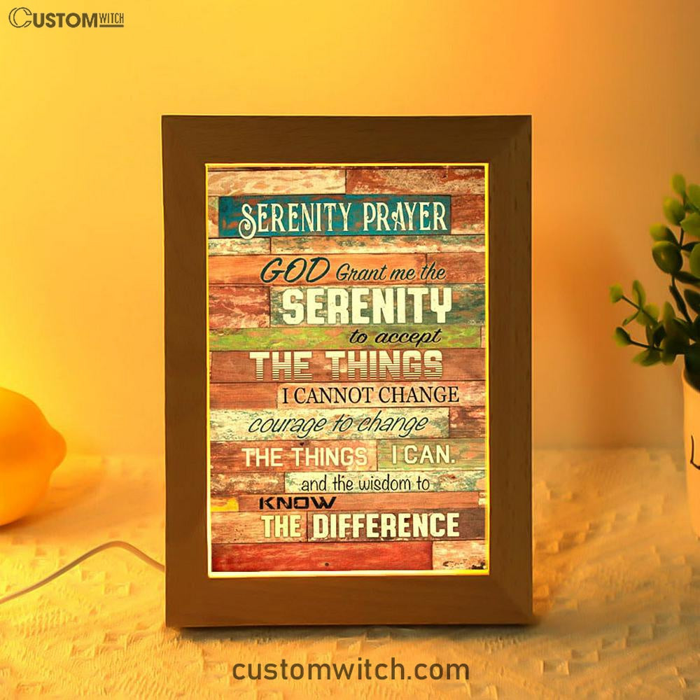 Serenity Prayer - Christian Decor Frame Lamp Prints - Bible Verse Deco ...
