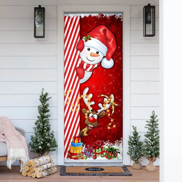 Snowman Door Cover, Christmas Door Knob Covers, Christmas Outdoor Deco ...
