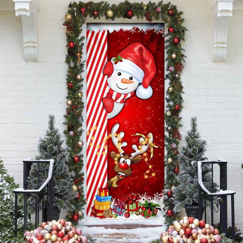 Snowman Door Cover, Christmas Door Knob Covers, Christmas Outdoor Deco ...