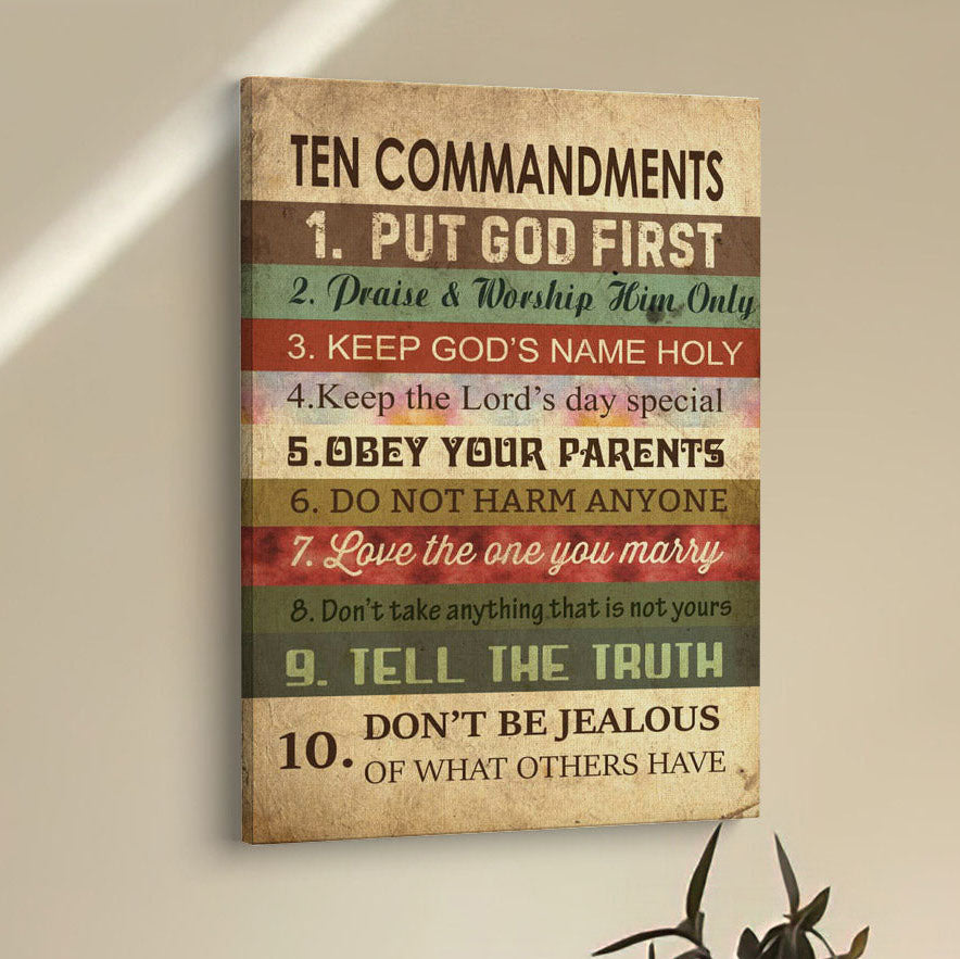 Ten Commandments - Christian Canvas Prints - Bible Verse Wall Decor ...