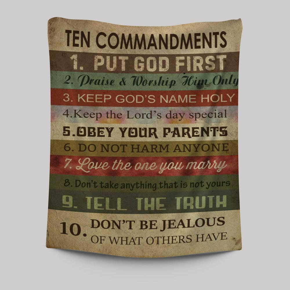 Ten Commandments - Christian Tapestries Prints - Bible Verse Wall Deco ...