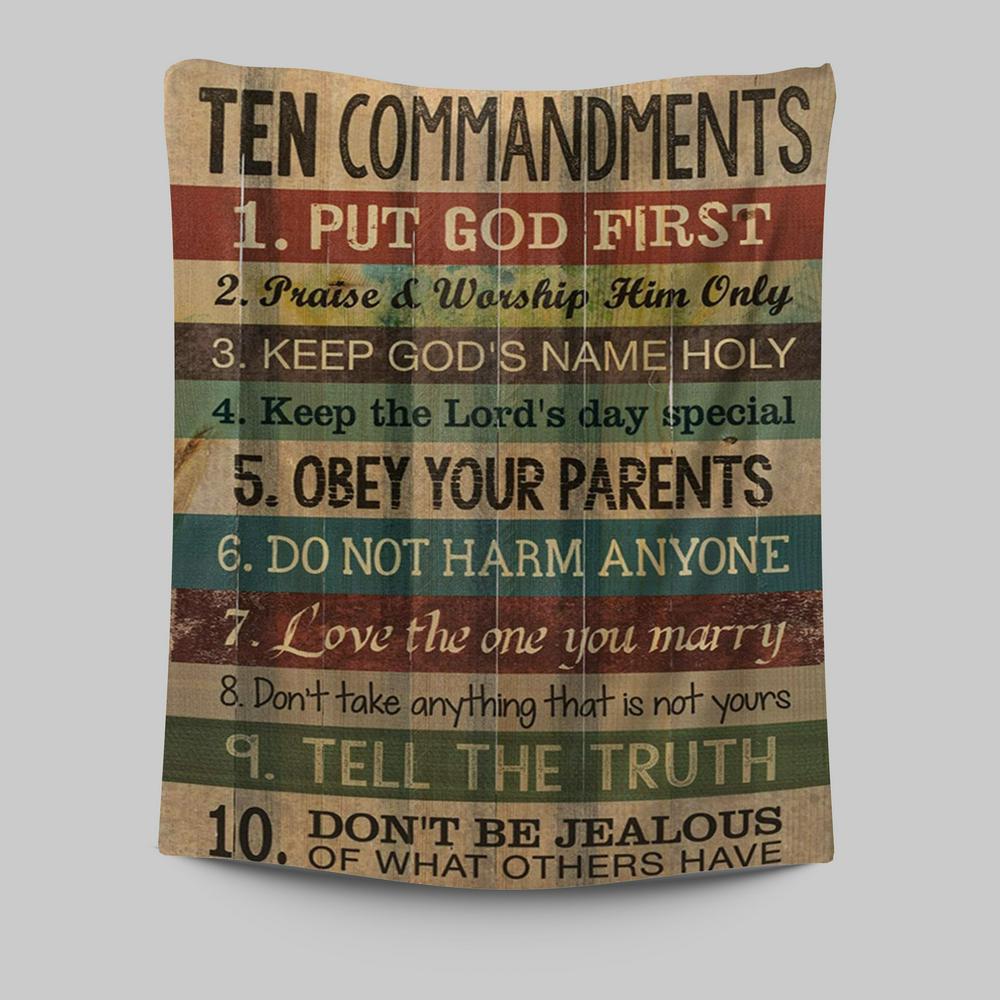 Ten Commandments Tapestry Wall Art - Christian Tapestries Wall Art Dec ...