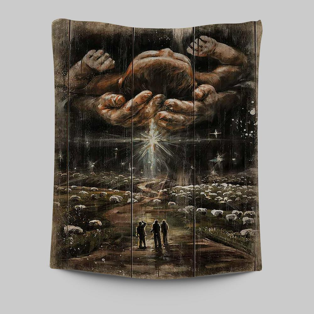 The Day He Was Born Jesus Tapestry Art - Christian Art - Bible Verse W ...