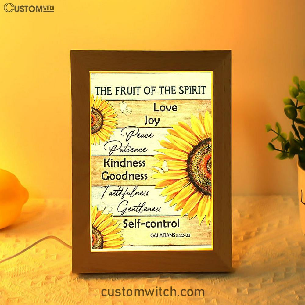 The Fruit Of The Spirit Sunflower Butterfly Frame Lamp Print - Inspira ...