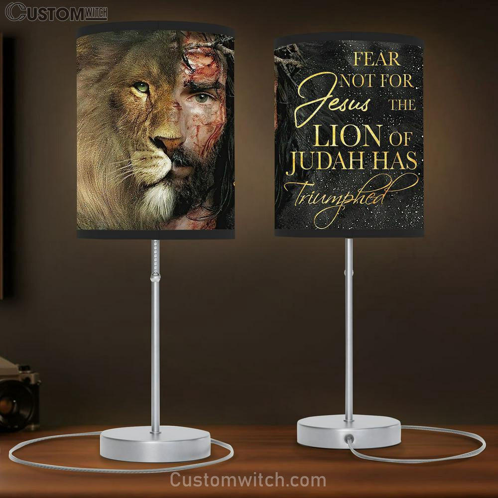 The Lion Of Judah Has Triumphed Table Lamp Gift - Half Jesus Half Lion ...