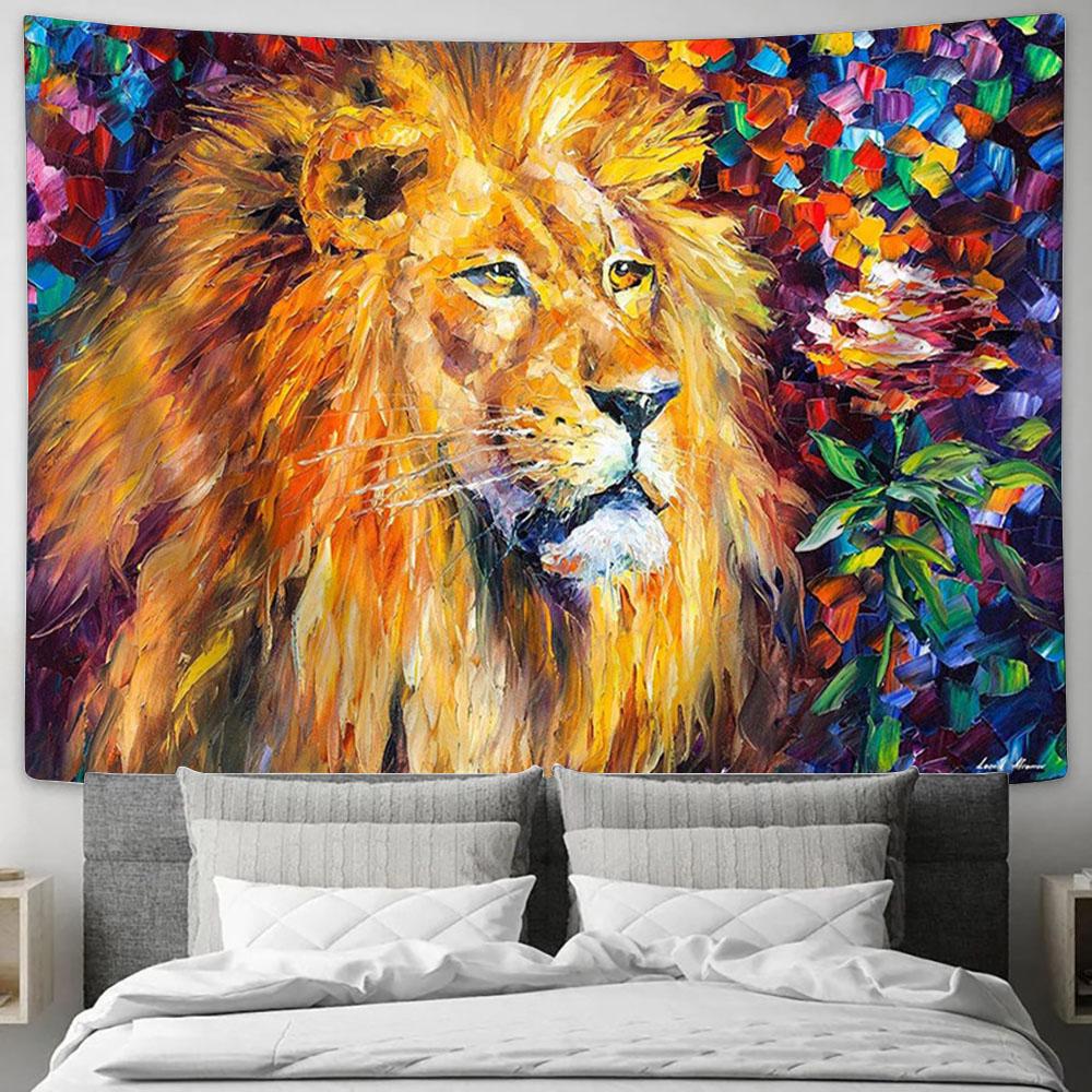 The Lion Of Judah Tapestry Art - Lion Tapestry Wall Decor - Christian ...