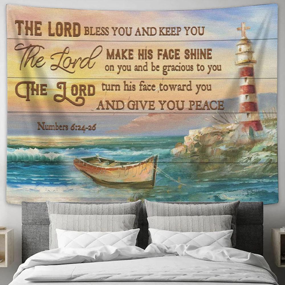 The Lord Bless You And Keep You Numbers 624-26 Bible Verse Tapestry Wa ...