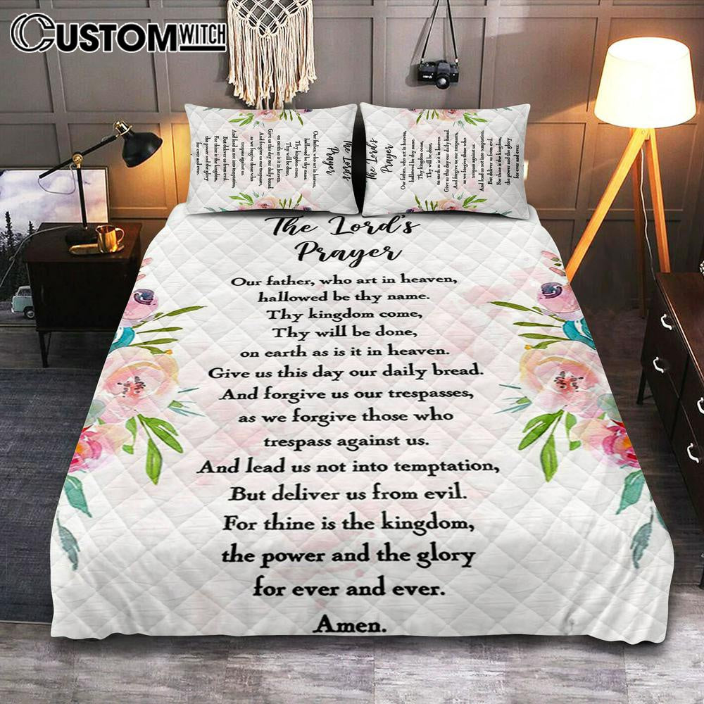 The Lords Prayer Cover Twin Bedding Decor - Bible Verse Bedroom - Gift ...