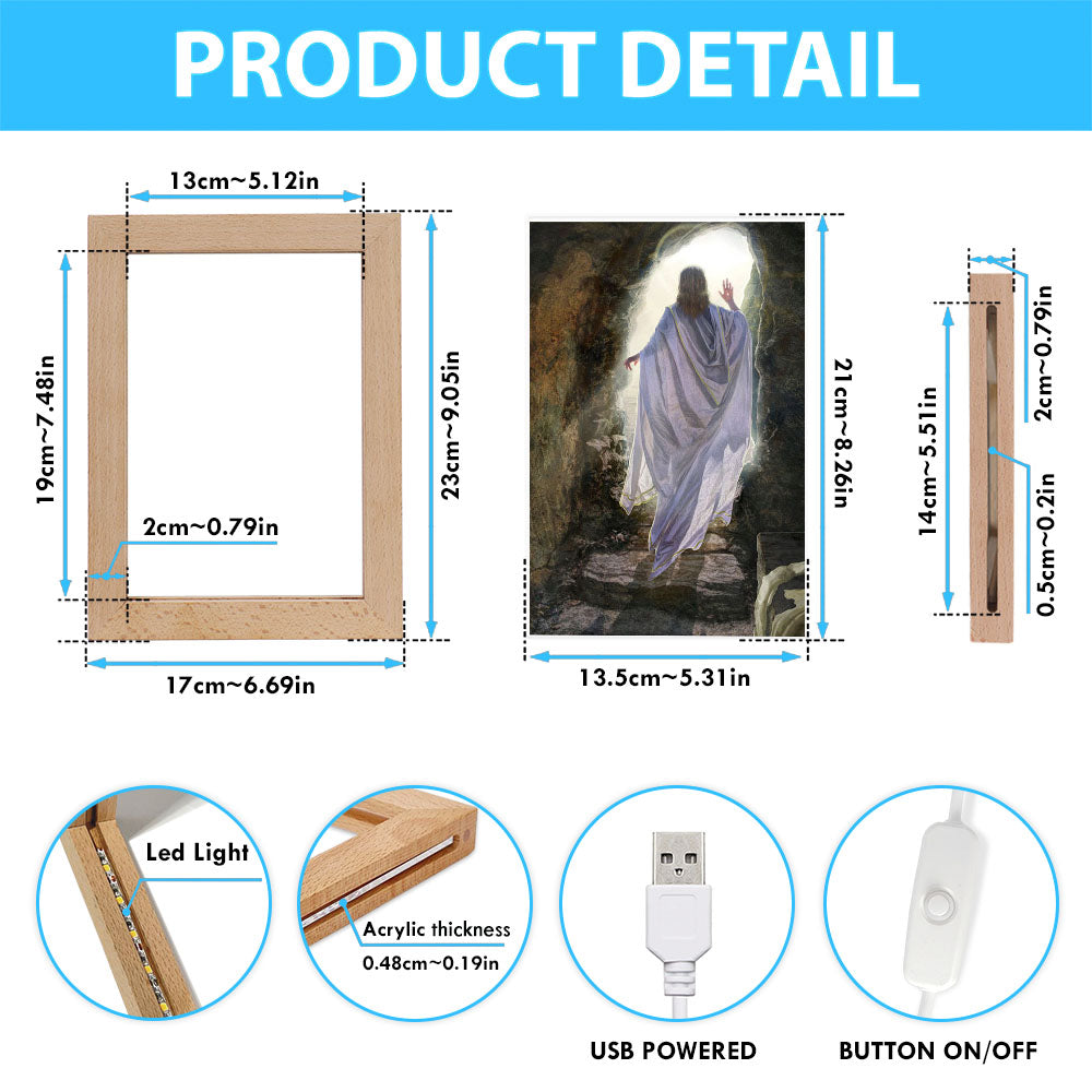 The Resurrection Of Jesus Frame Lamp Pictures - Christian Art - Jesus – Customwitch