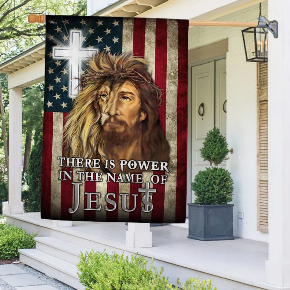 There Is Power In The Name Of Jesus American House Flag, Outdoor Relig ...