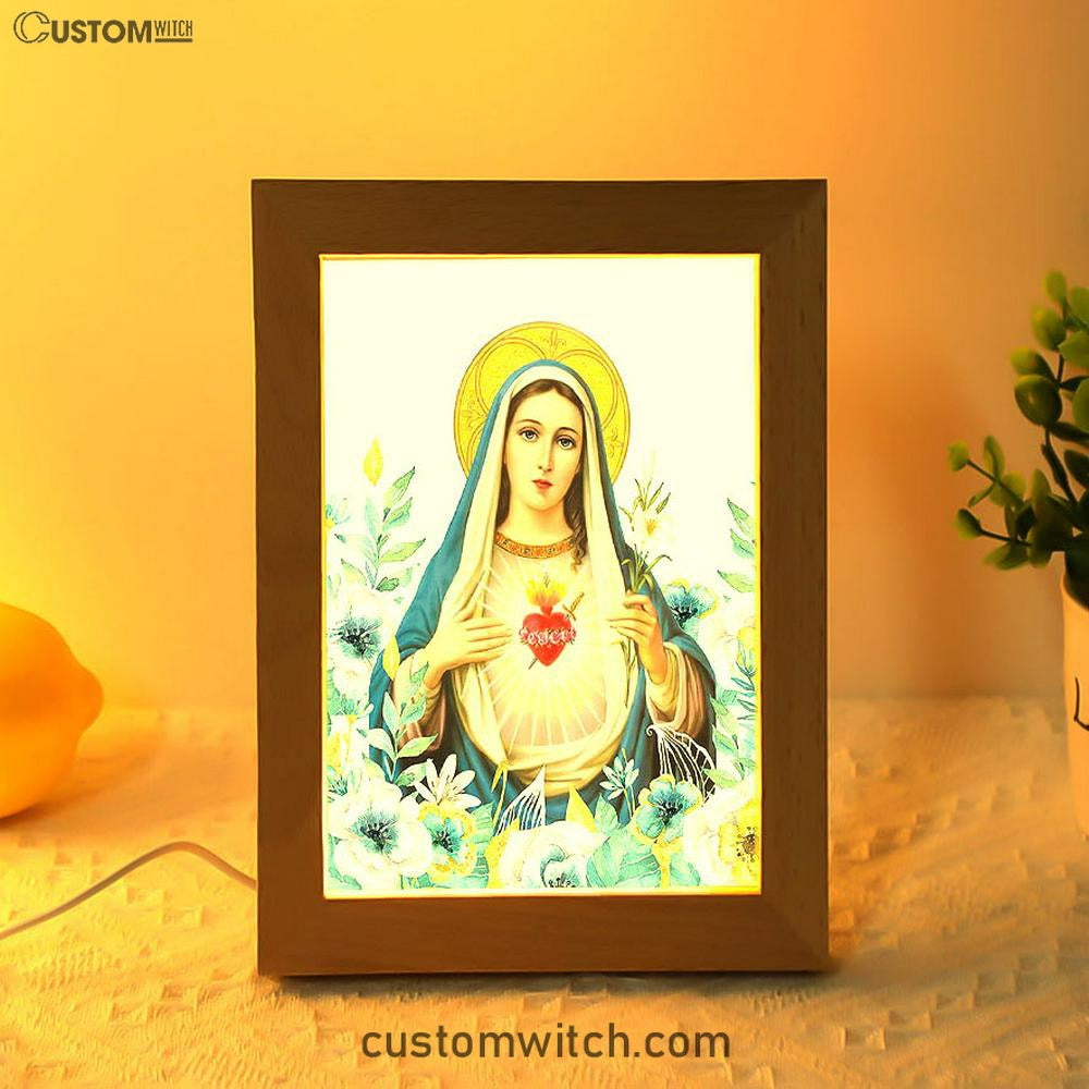 Virgin Mary Picture - Mary Mother Of God Frame Lamp Art - Christian Ni ...