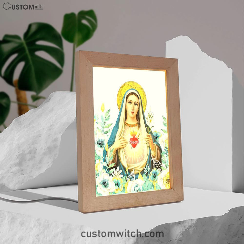 Virgin Mary Picture - Mary Mother Of God Frame Lamp Art - Christian Ni ...