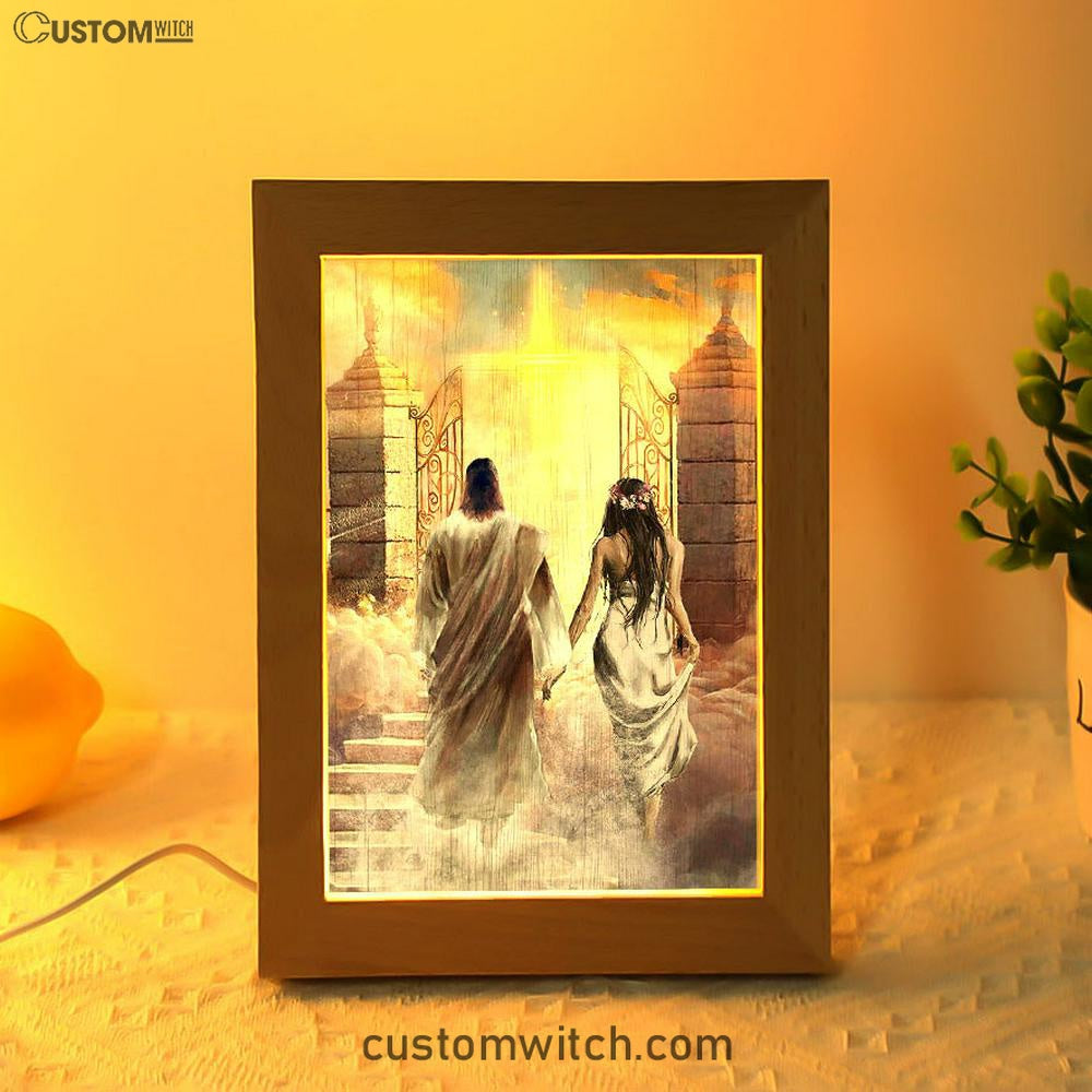 Walking With Jesus The Way To Heaven Frame Lamp Art - Christian Art - – Customwitch