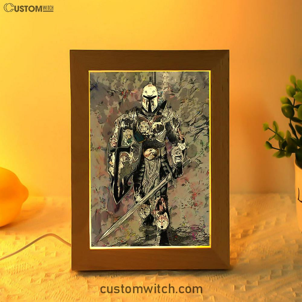 Warrior Armor Of God Frame Lamp Art - Christian Home Decor - Religious ...